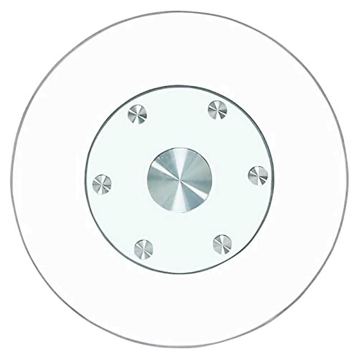 30" Glass Lazy Susan Turntable Dining Table Centerpiece with Swivel Assist System Round Tabletop Rotating Tray Large Serving Plate Silent & Smooth Spin
