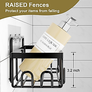 IKOLYS Shower Caddy 2 Packs, Bathroom Shower Organizer Adhesive Shower Basket, Rustproof Stainless Steel Bathroom Shower Storage and Home Decor, Shower Shelf for Bathroom and Kitchen - Black