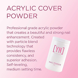 Young Nails Acrylic Cover Powder - Self-Leveling Acrylic Nail Powder, Clear Nude Pink White Acrylic Powder for Nail Extenstion, Professional Grade, Superior Adhesion, Color - Flamingo, 45g