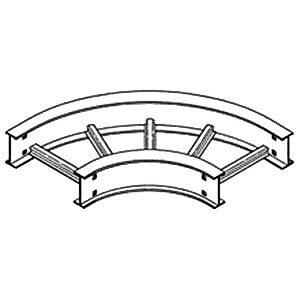 Eaton Electrical - 6A-24-90HB24 - Cable Tray Fitting, 90 Horizontal Bend, Aluminum, 24 in Bend Radius, 6 in. H, 1 Pair (Splice Plate) Pair
