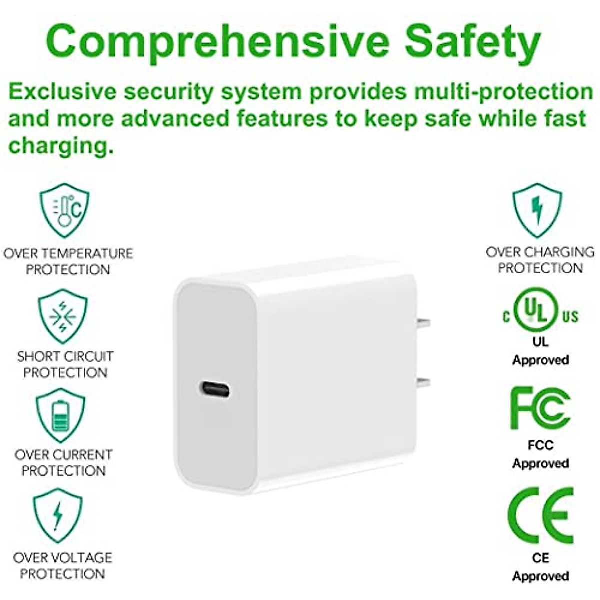 iPhone 14 Charger,USB C Charger,20W PD Fast Charger Adapter, Ultra-Compact USB C Wall Charger for iPhone 14/13/12/11/11 Pro/11 Pro Max/X/XS/XR/8/8 Plus, iPhone SE, iPad Pro and More