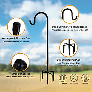 Rexwnadu Shepherd Hooks Outdoor 36 Inches for Lanterns Heavy Duty Shepherd Stand Plant Hanger Yard Hooks for Solar Lights,Bird Feeder,Wedding,Mason Jar,Planter Pot