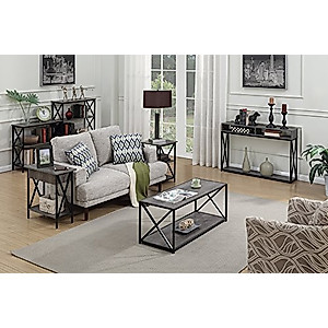 Convenience Concepts Tucson Metal 3 Tier Corner Bookcase, Weathered Gray / Black