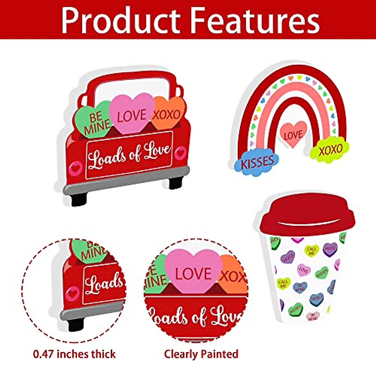 10 Pcs Valentine Tiered Tray Decor Set, Valentine Conversation Heart Decor Wooden Signs, Cute Valentine Gnome Plush, Mini Candy Heart Garland, Farmhouse Valentines Day Decor Be Mine Love XOXO Sign