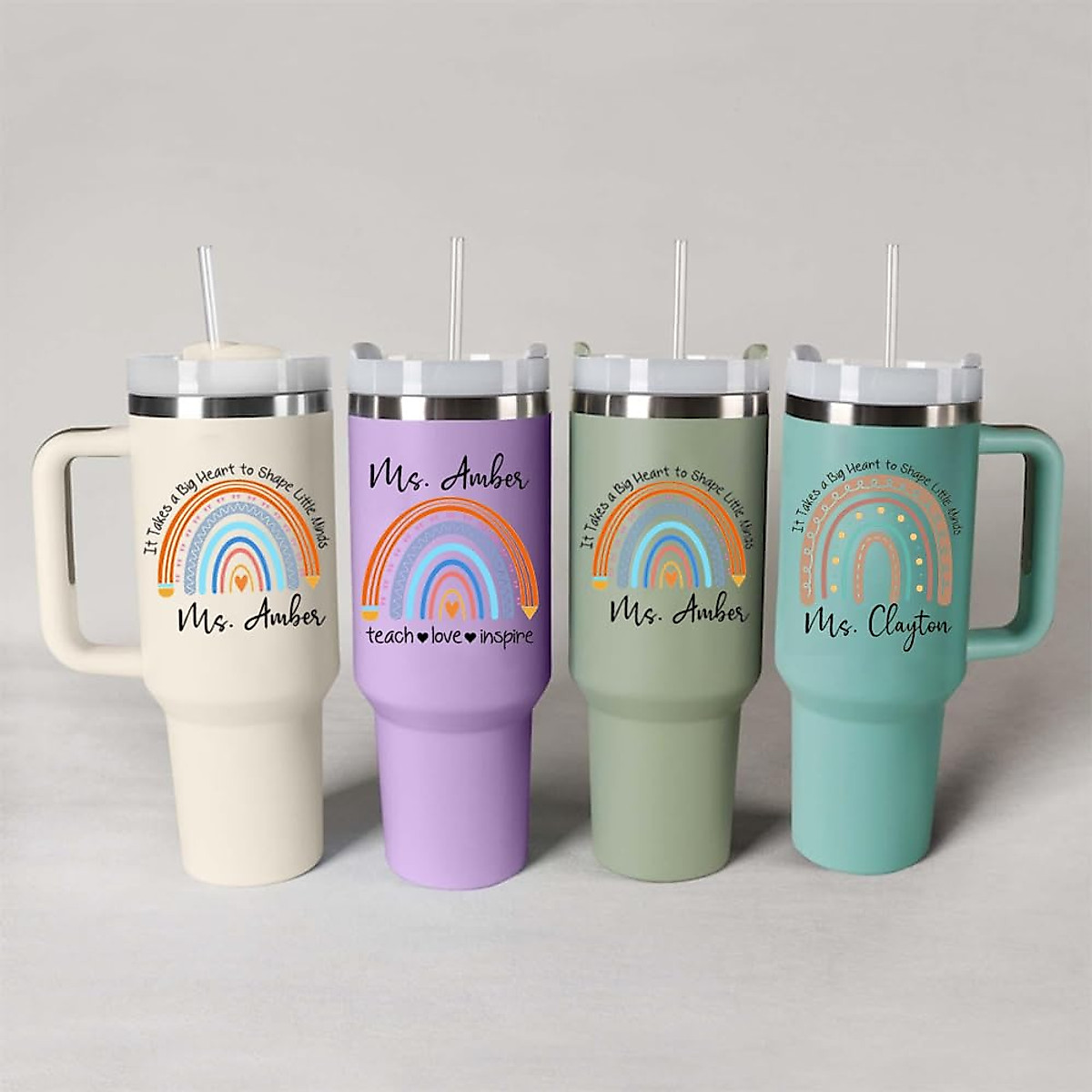 Personalized Teacher Tumbler With Name, Personalized Teacher 40oz Tumbler, Cute Tumbler For Teacher, Teacher Gift, Teacher Week, Back to School Gift, Thank You Gift Teacher 2