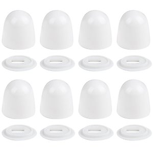RecDec 8 Pack Toilet Bolt Covers Cap White Plastic Snap-On Taller Caps with Washer Universal Fit for Uncutting Floor Mount Screws Bowl Decorative Bidet Seat Easy Install