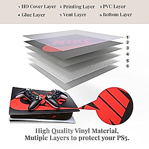 PS5 Skin Disk Edition Console and Controller, PS5 Stickers Vinyl Decals for Playstation 5 Console and Controllers, Disk Edition - Black Shoebox