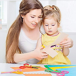 LovesTown Paper Edge Scissor Set, 6 Pcs Shape Scissors and 1 PCS Safe Scissors Designs Pattern Scissors Craft Art Scissors for DIY Photos Album Scrapbooking