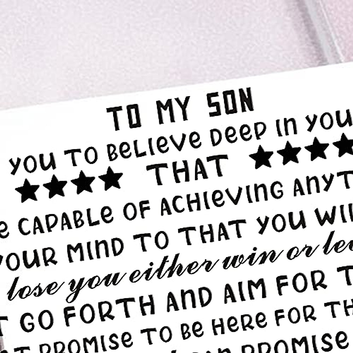 Engraved Wallet Card Insert for Son from MomEngraved Wallet Card Inserts with Inspirational Quotes, Christmas, Birthday, Graduation, Gift Ideas Inspirational Birthday Gifts for Son (Black)