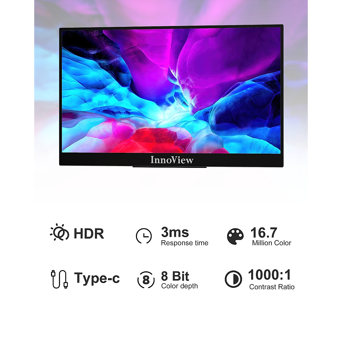 InnoView 15.6'' Portable Monitors 2 PCS 1080P FHD IPS Eye Care Laptop Monitor HDMI Computer Display with Stand for Laptop