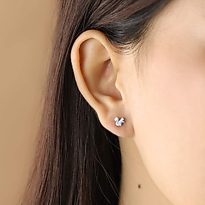 Boma Jewelry Sterling Silver Matte Squirrel Stud Earrings