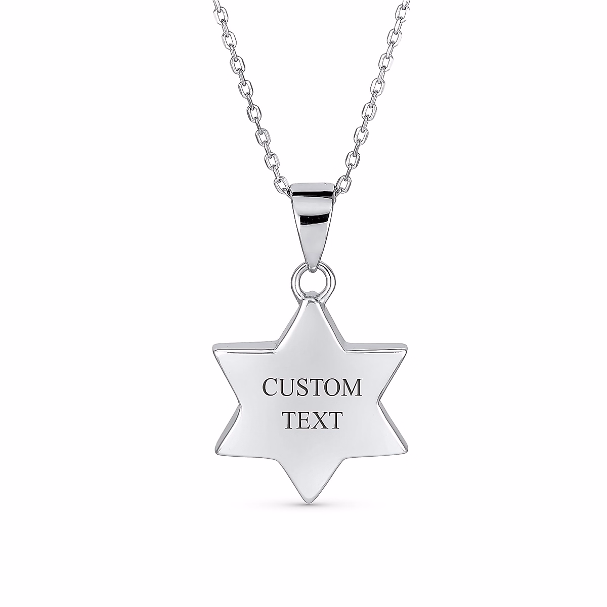 Hanukkah Magen Judaic Inlay Created Blue Opal Star Of David Pendant Necklace For Bat Mitzvah For Women Teen .925 Sterling Silver