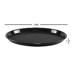 Zopnny 6-Pack Plastic Round Serving Trays, Breakfast Food Serving Trays Set