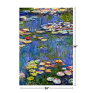 Claude Monet Water Lilies Impressionist Art Posters Claude Monet Prints Nature Landscape Painting Claude Monet Canvas Wall Art French Wall Decor Monet Art Cool Wall Decor Art Print Poster 24x36