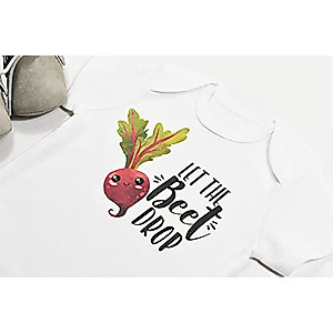 Let the Beet Drop Funny Vegan Baby Bodysuit or TShirt, Vegetable Baby Clothes, Vegan Baby Gift, Pun Baby Clothes, Unisex Baby Shower Gifts (2T Short Sleeve T-Shirt)