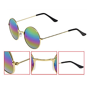 PENTA ANGEL 2Pcs Colored Round Retro Sunglasses