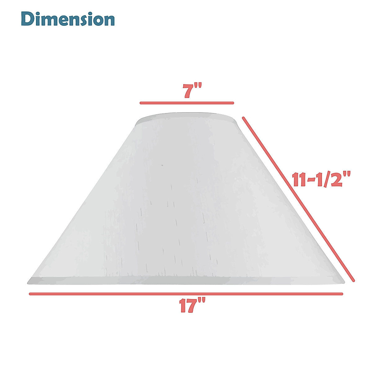 Aspen Creative 33134, Mushroom Pleated Traditional Spider Lamp Shade, White, 7" Top x 17" Bottom x 11-1/2" Slant