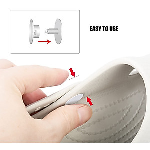 LUAATT Universal Beach Shoes Replacement Rivets,10 Set Repair Plastic Button for Men and Women Summer Shoes Strap (White)