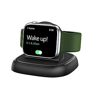 NEWDERY Charger Stand for Apple Watch, Portable Watch Charger for iWatch with USB C Cable,Fast Charging,Wireless Charging Station for iWatch series Ultra/8/7/6/5/3/2/SE, 49/45/44/42/41/40/38 mm, Black