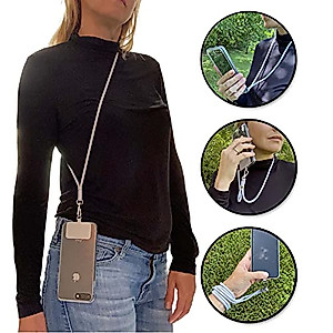 Universal Gray Phone Lanyard with Adjustable Strap - Multipurpose for Phone, Badge or Keys