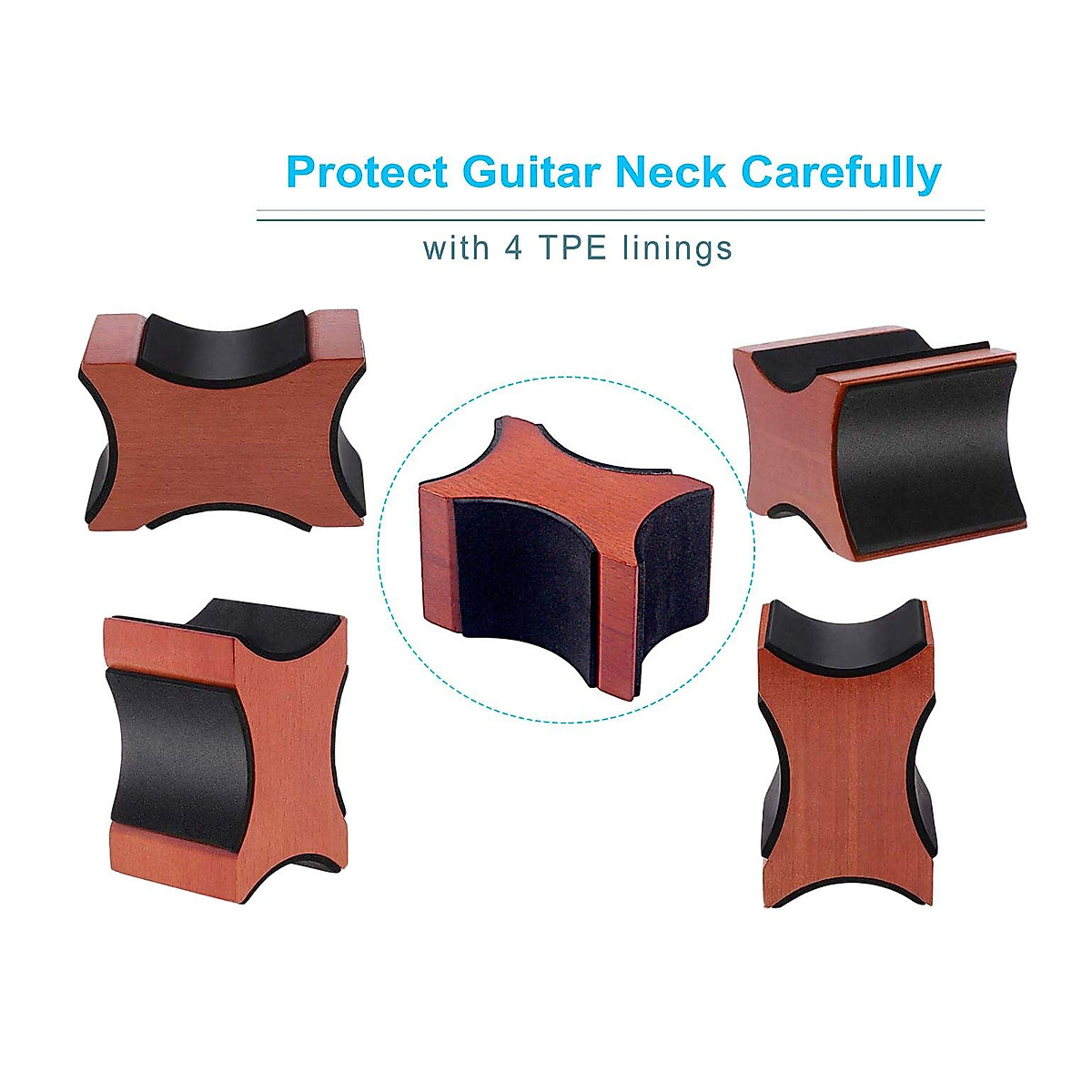 Guitar Neck Rest, Electric Acoustic & Bass Guitar Support Pillow for Changing Strings, String Instrument Wooden Neck Craddle, Luthier Repair Setup Tool 3.74x2.48x2.4inch, Burgundy