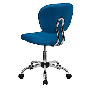 Flash Furniture Beverly Mid-Back Turquoise Mesh Padded Swivel Task Office Chair with Chrome Base