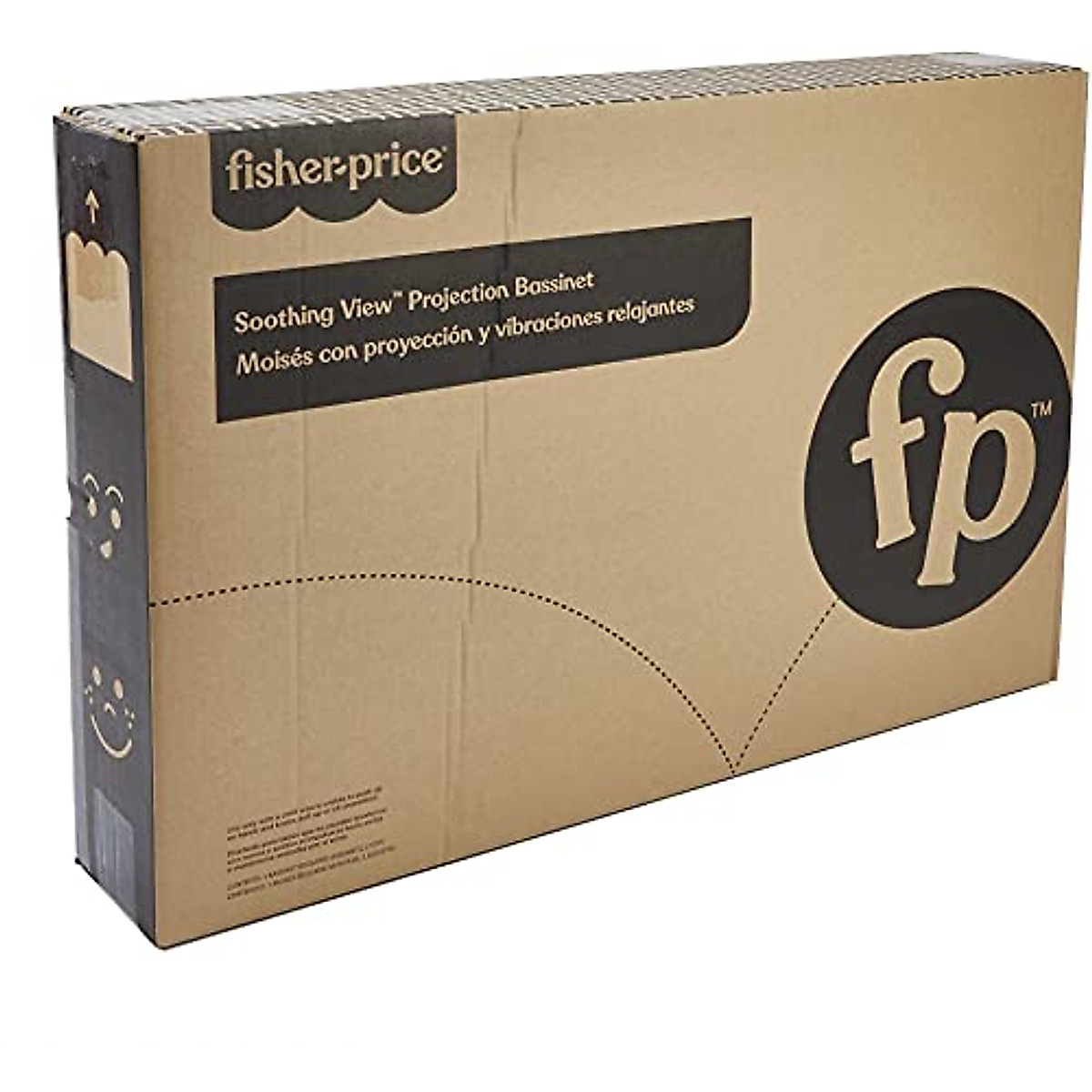 Fisher-Price Baby Crib Soothing View Projection Bassinet Portable Cradle with Lights Music Vibrations & Slim Fold, Pencil Strokes