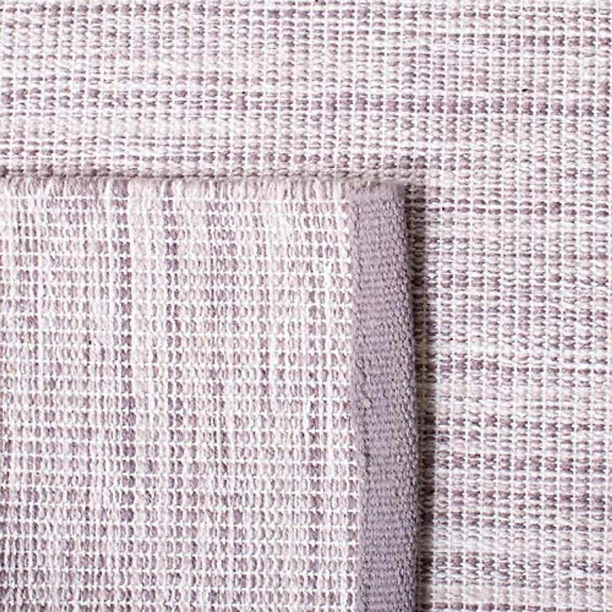 SAFAVIEH Montauk Collection 4' x 6' Silver MTK250G Handmade Flatweave Cotton Area Rug