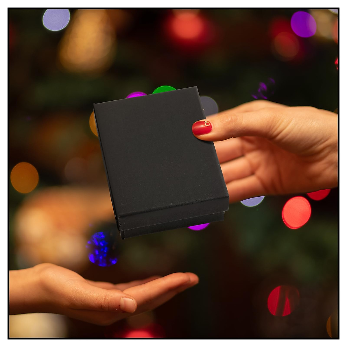 Sasylvia 72 Pcs Jewelry Gift Boxes 2.76 x 3.54 x 1.18'' Jewelry Packaging Boxes Necklace Box Cardboard for Valentine's Day(Black)