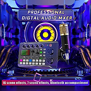 SINWE Podcast Microphone Bundle, BM-800 Condenser Mic with Live Sound Card Kit, Podcast Equipment Bundle with voice changer and Mixer functions for PC Smartphone Studio Recording & Broadcasting