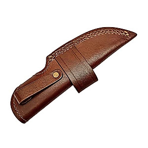 9" Long Handmade Leather Sheath For Fixed Blade Knife. Fits up to 5"—5.5” cutting blade knife.