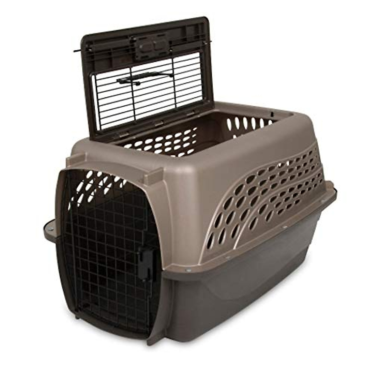 Petmate Two-Door Small Dog Kennel & Cat Kennel (Top Loading or Front Loading Pet Carrier, Great for Small Animals, Made with Recycled Materials, 24 inches in Length) For Pets up to 15 Pounds