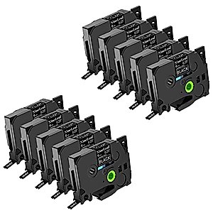 NineLeaf 10 Pack Compatible for Brother TZe-315 TZe315 TZ-315 TZ315 Label Tape 6mm 1/4'' 0.23'' White on Black Standard Laminated Labeling Work with P-Touch PT-D210 PTD400AD PTH110 PT-D600 Label Maker