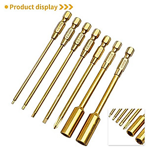 GoHobby Hex Head Allen Wrench Drill Bit Set 1.5mm 2.0mm 2.5mm 3.0mm Hex Nut Driver Bits for M4 M5 Lock Nuts Compatible with Electric Screwgun Power Drill RC Hobby Tools Kit