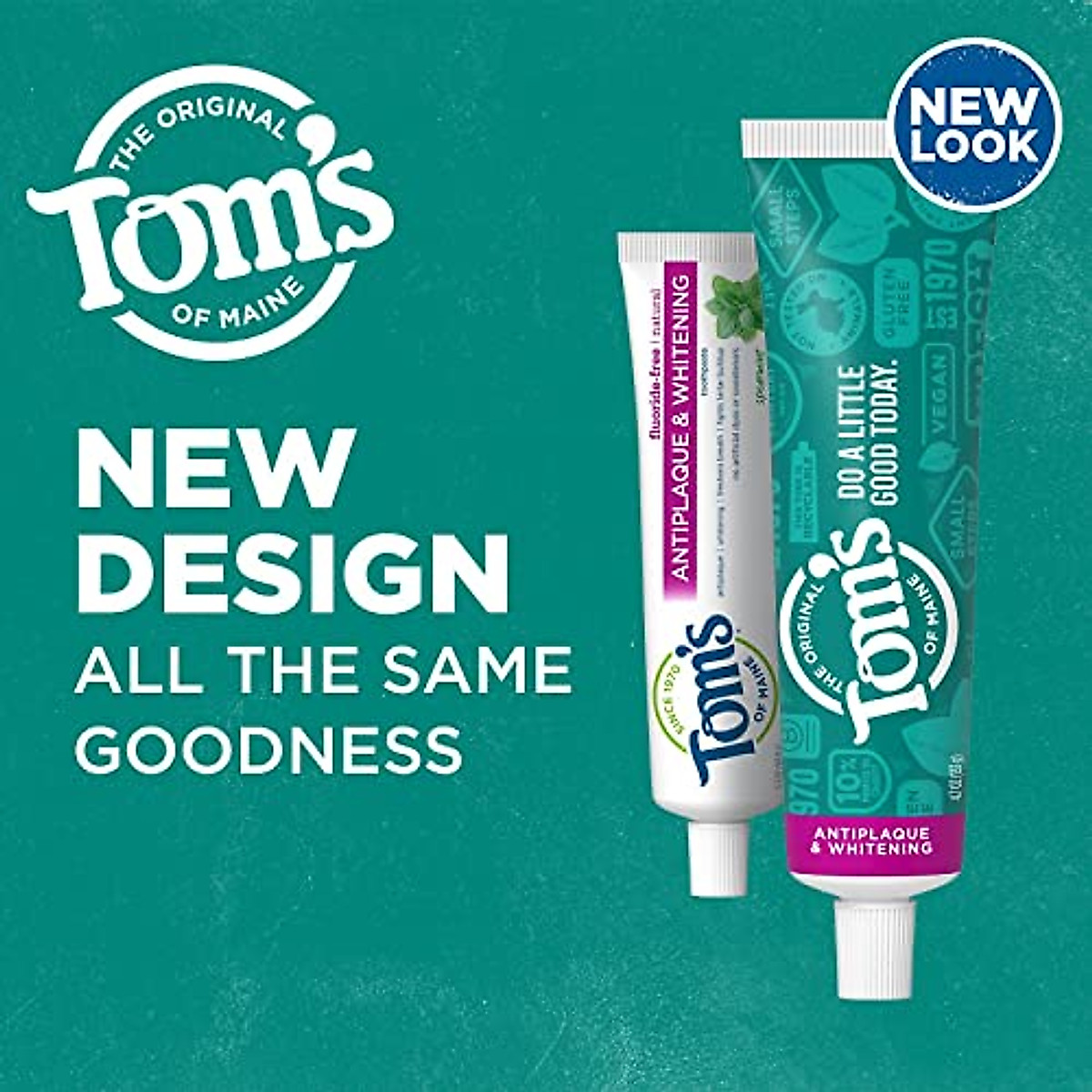 Tom's of Maine Fluoride-Free Antiplaque & Whitening Natural Toothpaste, 5.5 Ounce (Pack of 2) - Packaging May Vary
