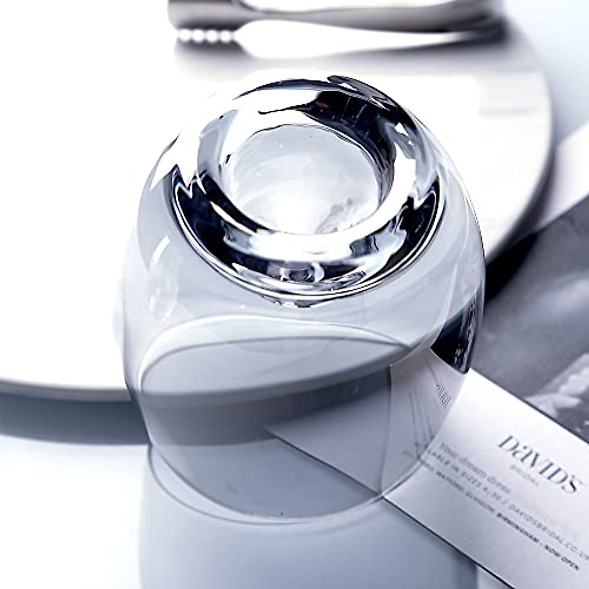 Amesser Whiskey Glasses Old Fashioned 12 - Ounce Set of 2, Lead·Free Handblown Crystal Whisky Tumbler for Bourbon, Scotch, Liquor, Irish, Vodka, Cognac, Snowy Mountains, Clear