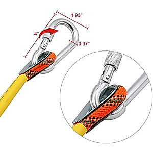 X XBEN Outdoor Climbing Rope 10M(32ft) 20M(64ft) 30M (96ft) 50M(160ft) Rock Climbing Rope, Escape Rope Ice Climbing Equipment Fire Rescue Parachute Rope (32 Foot) - Orange