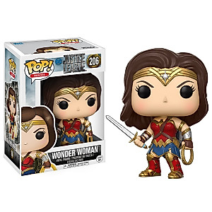 POP Justice League Movie - Wonder Woman Funko Vinyl Figure (Bundled with Compatible Box Protector Case), Multicolored, 3.75 inches