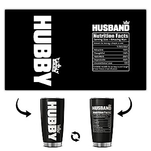 20 Oz Stainless Steel Tumbler For Husband, Hubby Tumbler, Husband Gifts From Wife - Christmas, Valentine'S Gifts For Husband, Anniversary Present For Him, Husband Gift, Hubby Birthday Gift