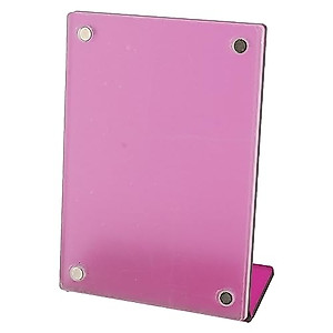 Slanted Back Photo Frame, Wide Application 3 Inch Multi Purpose Acrylic Self Standing Photo Frame L Shaped for Business Cards for Office (Rose Red)