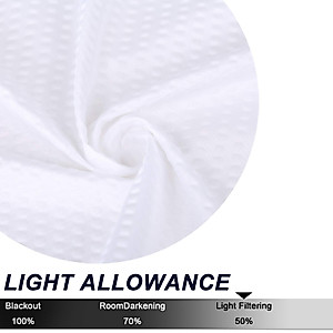 CAROMIO Tier Curtains 36 Inch Length, Embossed Textured Soft Microfiber Rod Pocket Short Cafe Kitchen Curtains Bathroom Window Curtains, White, 30" Wx36 Lx2