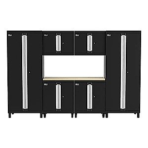 ClosetMaid ProGarage Wall Cabinet with Two Doors Lock and Shelf, for Garage Storage, Heavy Duty Steel, Black