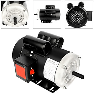 1.5HP Electric Motor 1725 RPM General Purpose Single Phase Motor 115V/230V 56 Frame 5/8" Shaft Diameter Rolled Steel Shell TEFC