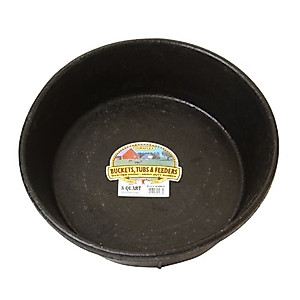 Little Giant Heavy Duty Rubber Tub Durable Rubber Feed Pan, Perfect for Indoor or Outdoor Use (8 Quart) (Item No. HP8)