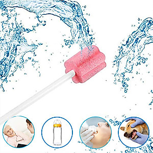 Wellgler's Oral Care Swabs Disposable- Pink 100 Counts