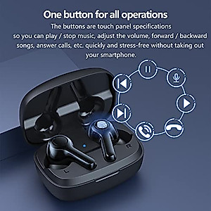 Bluetooth Earbuds,FreeFly Wireless Earbuds with Charging Case IPX6 Waterproof Bluetooth Headphones Bass Sound Earphones with Mics Touch Control in-Ear Headset for Sports/Working/Travel/Gym