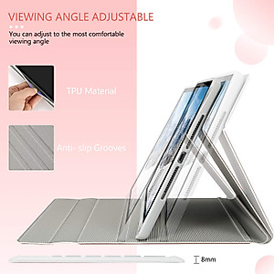 Backlit Keyboard Case with Mouse Compatible with iPad Pro 10.2 9th/8th/7th Gen, iPad Air 3, iPad Pro 10.5 2017, Detachable Keyboard US Layout with Cover & Mice, Rose Gold