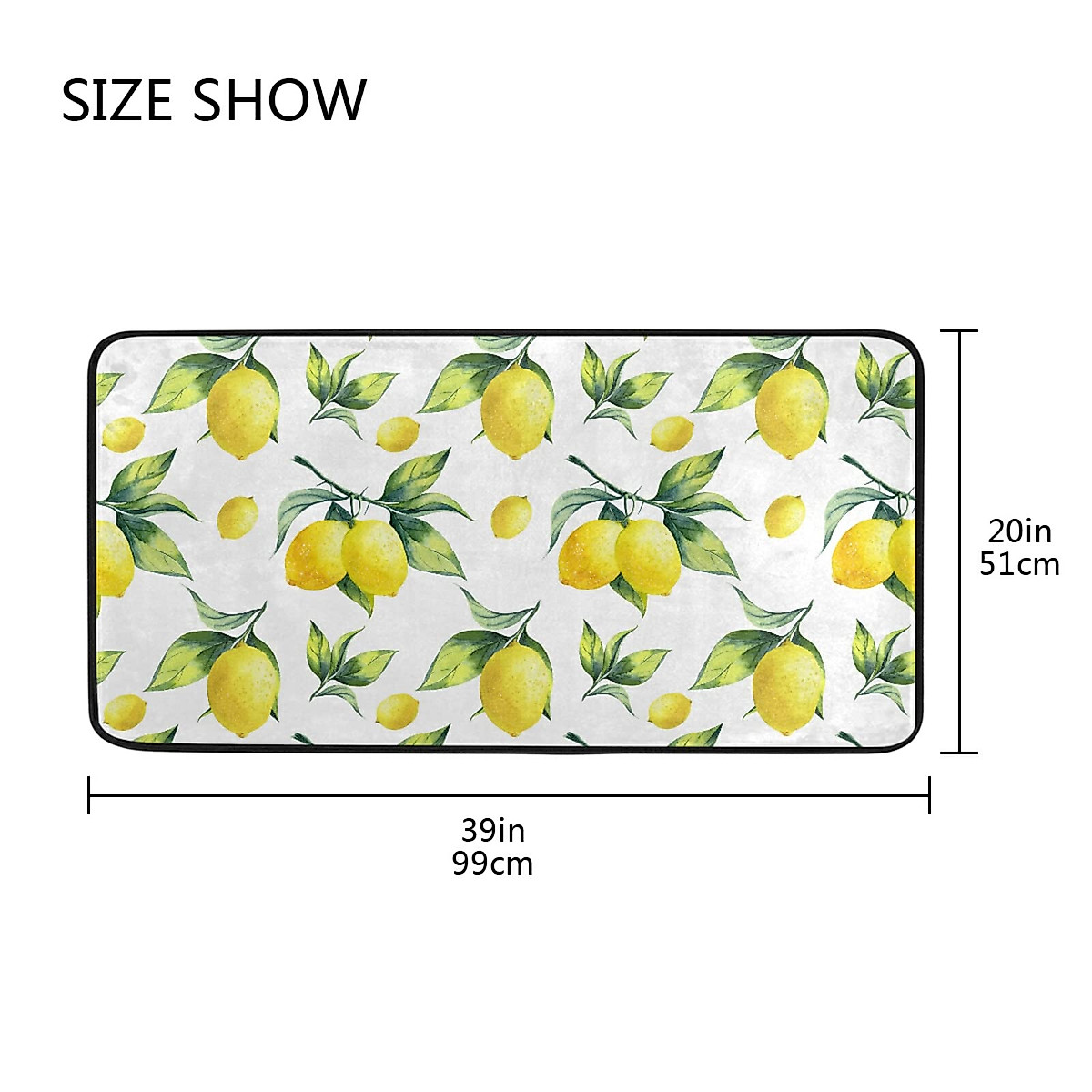 SLHKPNS Lemon Kitchen Rug Non-Slip Lemon Kitchen Mat Rug Comfort Runner Doormat 39x20 Inch Soft Floor Mat for Home Kitchen Decor