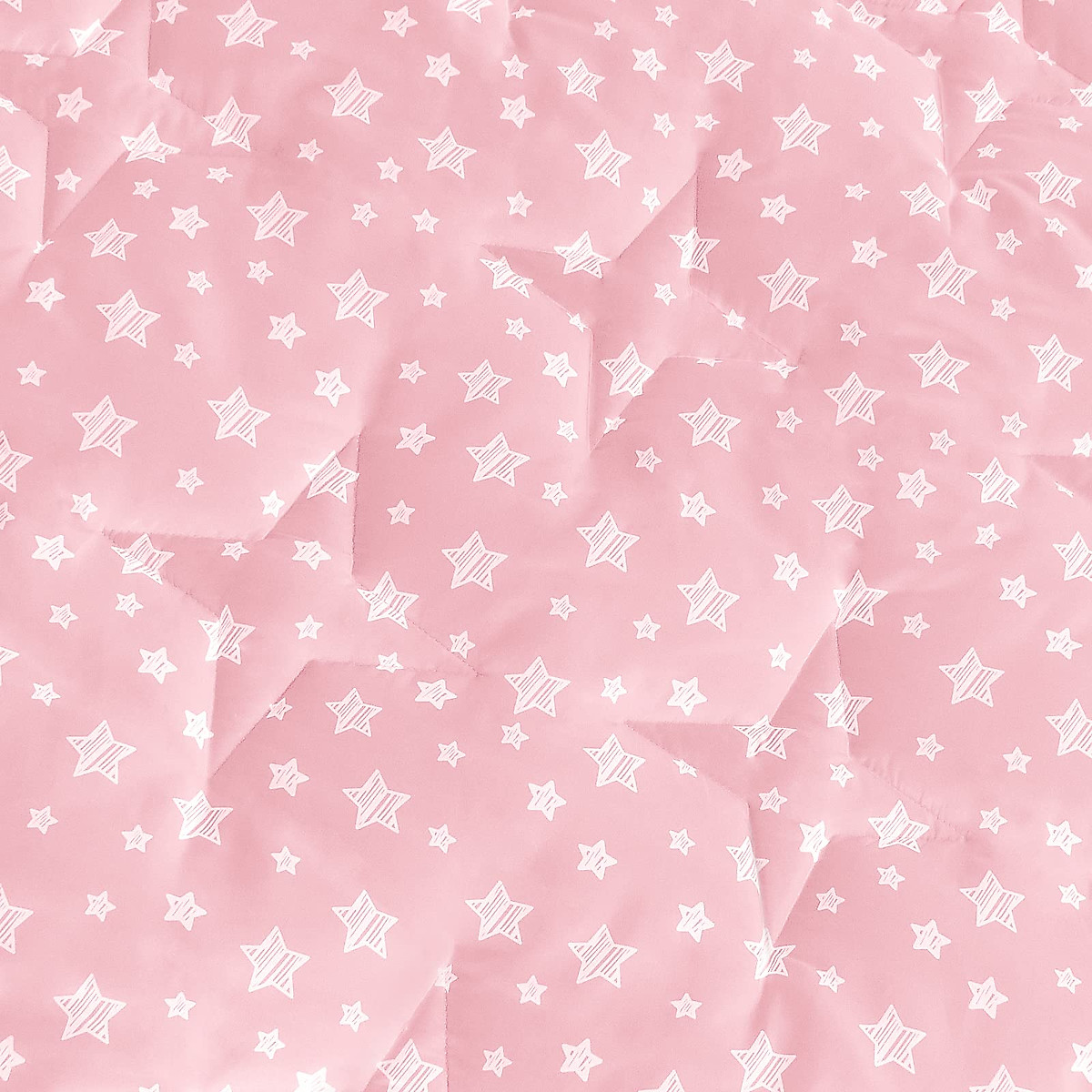 Moonsea Round Kids Play Mat Pink Star Nursery Rug for Baby Girl, Soft Crawling Non Slip Cushion Play Mat for Children Toddlers Bedroom and Princess Pop Up Play Tent, Diameter 40''