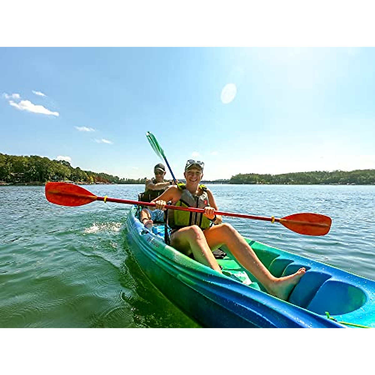 Perception Kayaks Perception Tribe 13.5 Sit on Top Tandem Kayak for All-Around Fun Large Rear Storage with Tie Downs, 13' 5"